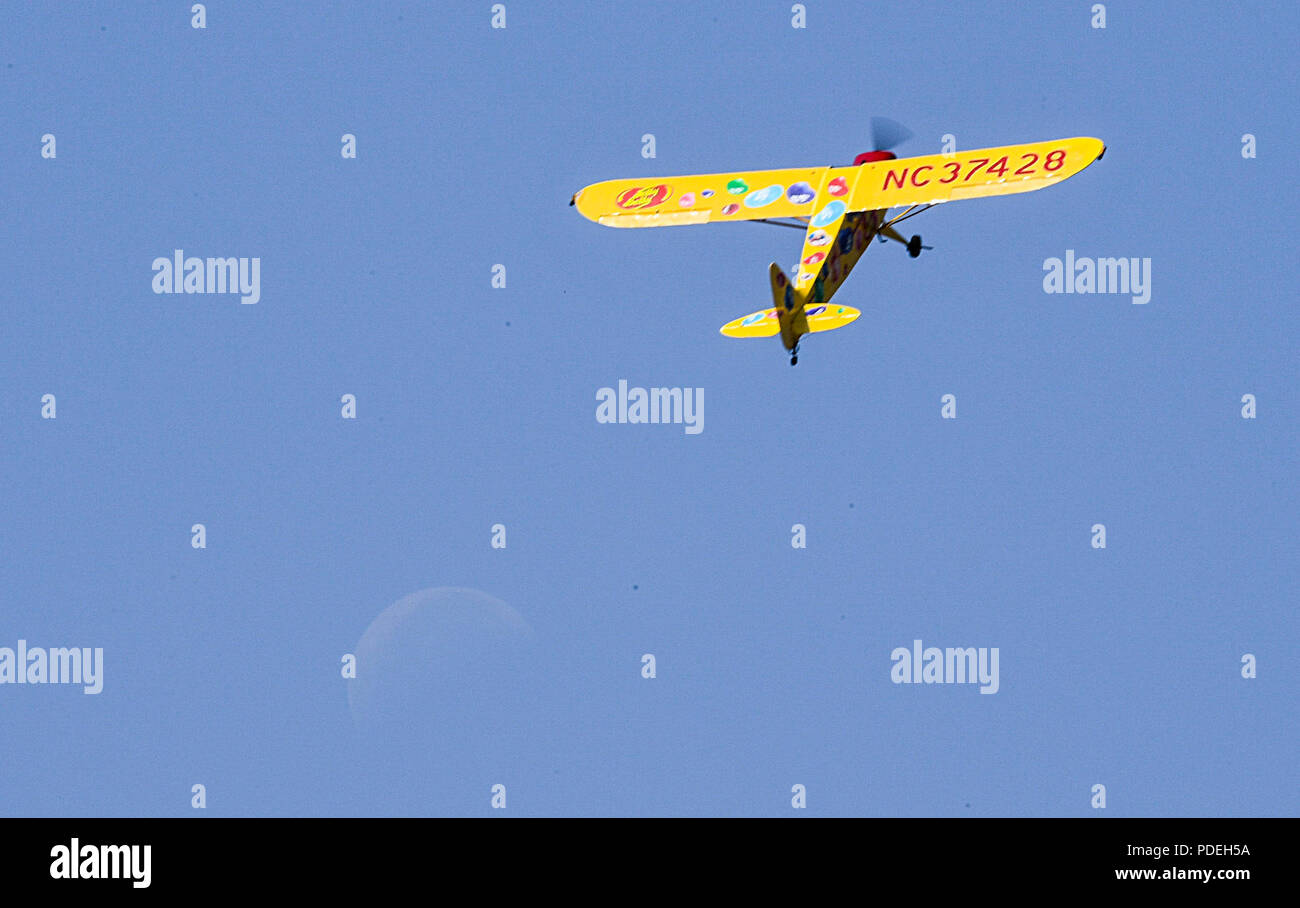Kent Pietsch, airshow pilot, performs aerial maneuvers in his aircraft ...