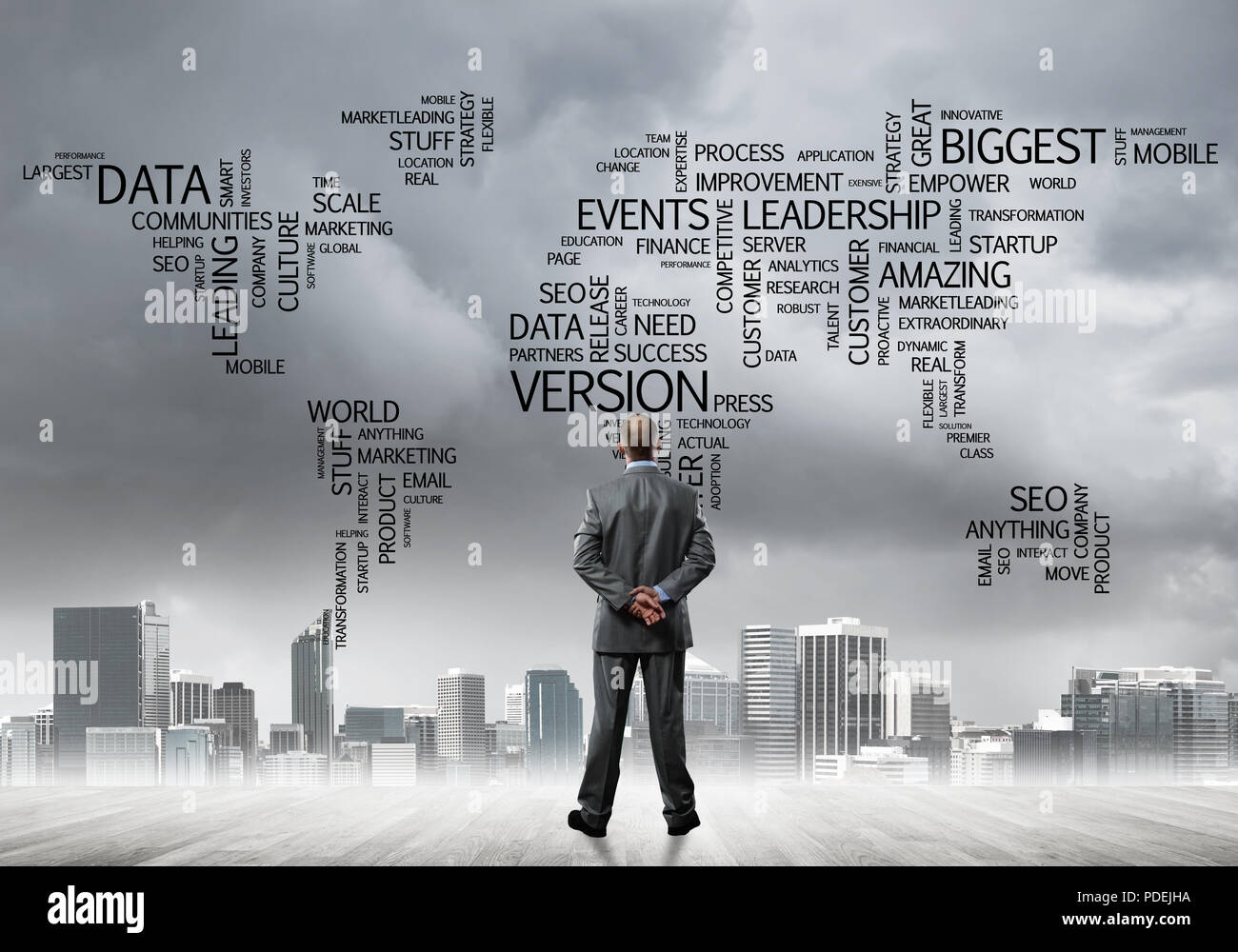 Motivation and inspiration concept with modern cityscape and ...