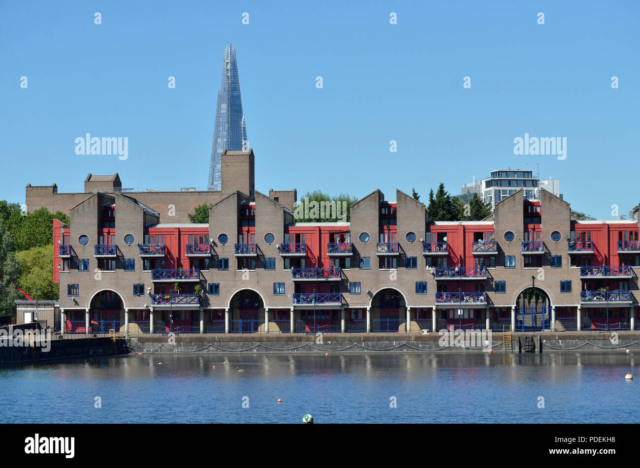Shadwell basin in Wapping, London, part of the old London Docklands ...