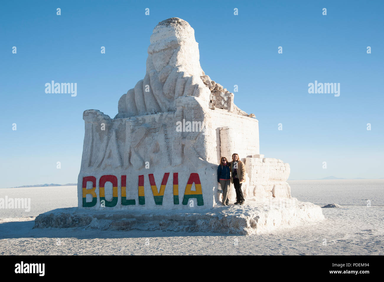 COLCHANI, BOLIVIA - AUGUST 16, 2017: Unidentified people in front of ...