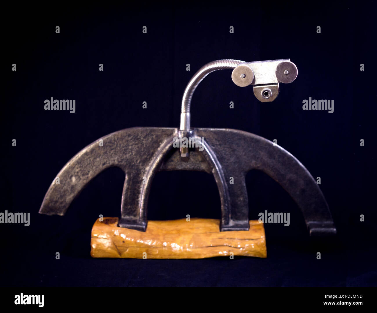 Modern sculpture made with recycled materials. Similar to human ...