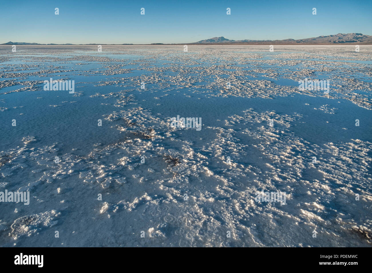 Salar de Uyuni near Colchani. It is the largest salt flat in the World ...