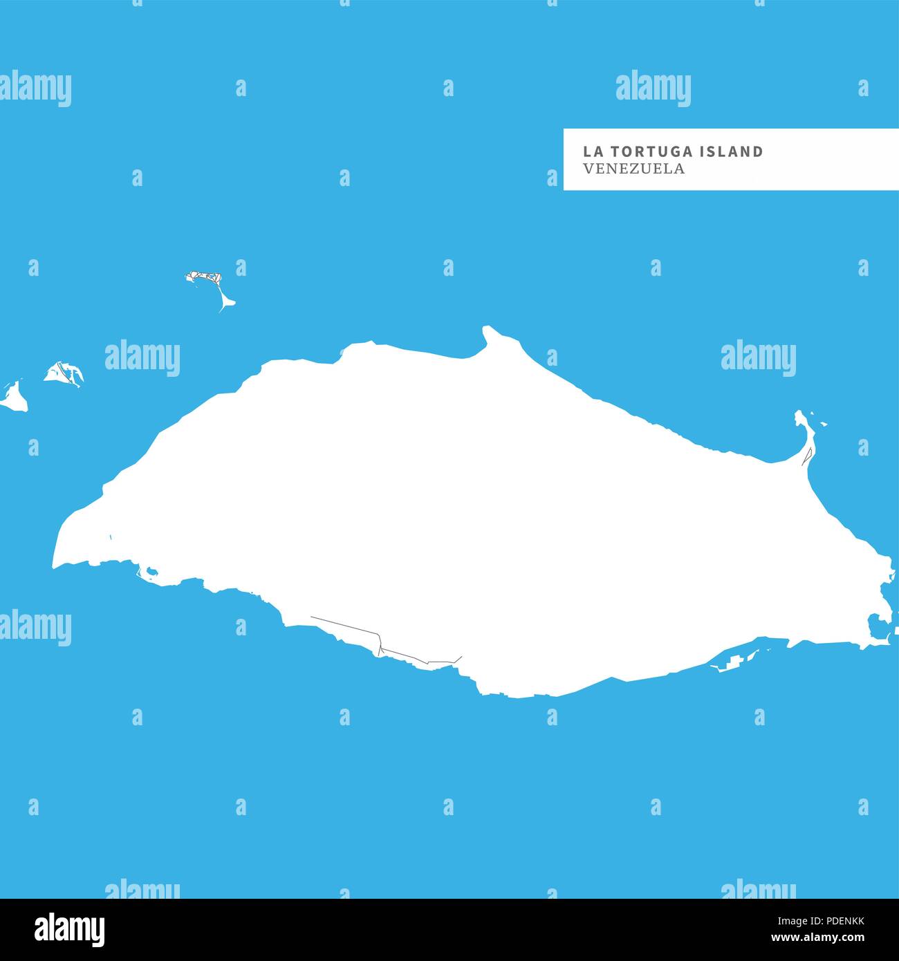 Map of La Tortuga Island Island, Venezuela, contains geography outlines ...