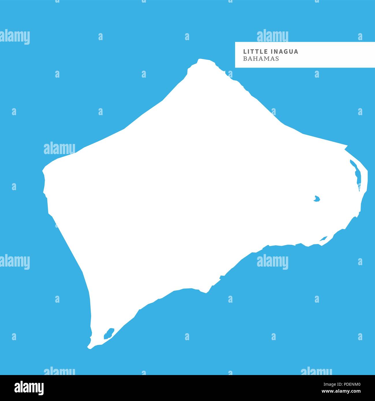 Map of Little Inagua Island, Bahamas, contains geography outlines for ...