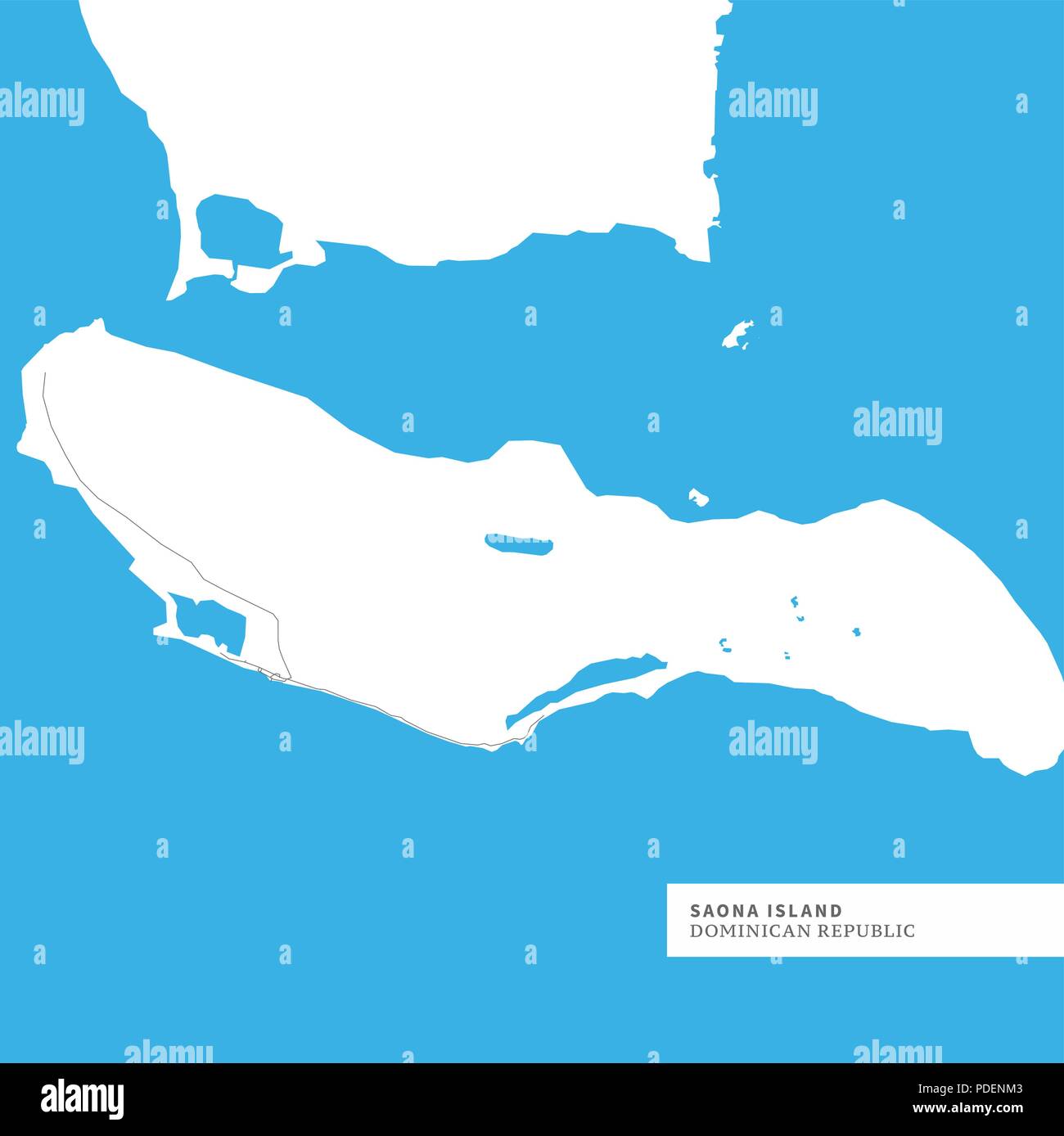 Map of Saona Island, Dominican Republic, contains geography outlines ...