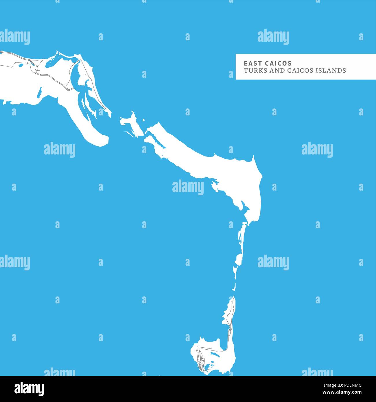 Map of East Caicos Island, Turks and Caicos Islands, contains geography ...