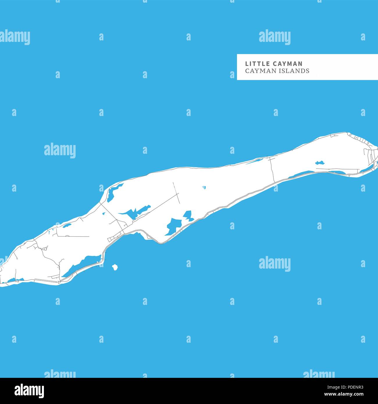 Map of Little Cayman Island, Cayman Islands, contains geography ...
