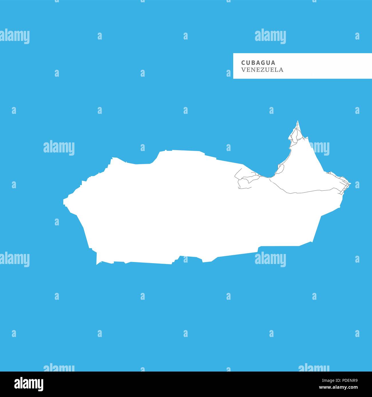 Map of Cubagua Island, Venezuela, contains geography outlines for land ...