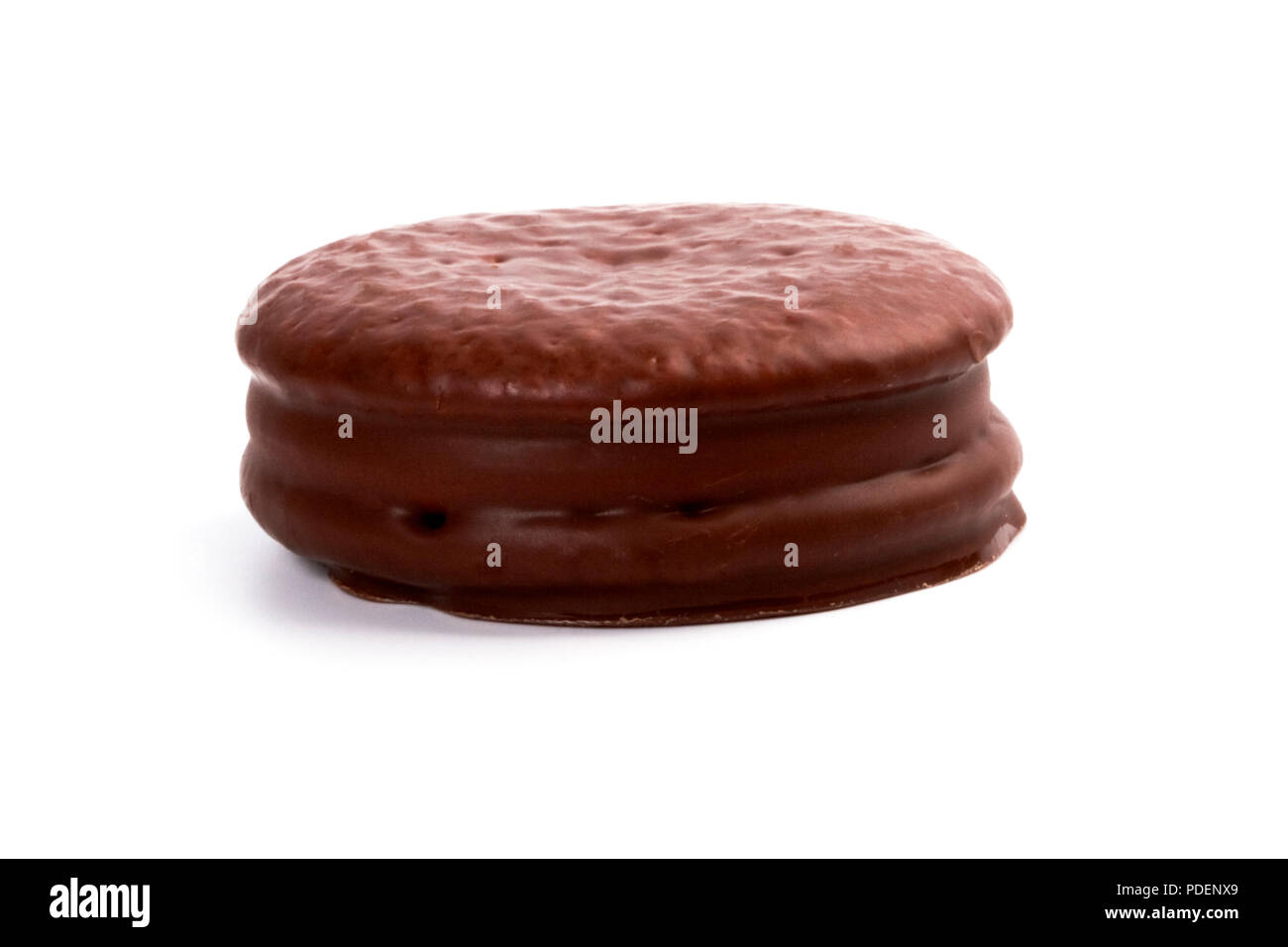 one chocolate cookie isolated on white background Stock Photo - Alamy
