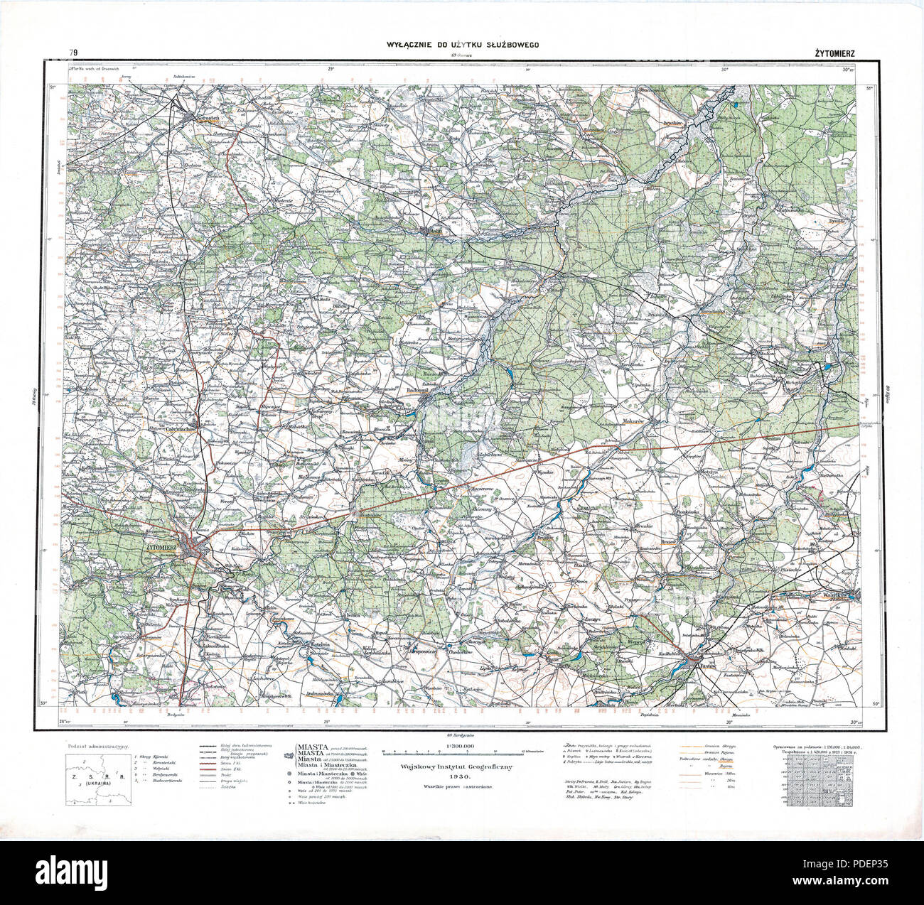 378 WIG Mapa Operacyjna Polski - 79 Żytomierz 1930 Stock Photo - Alamy