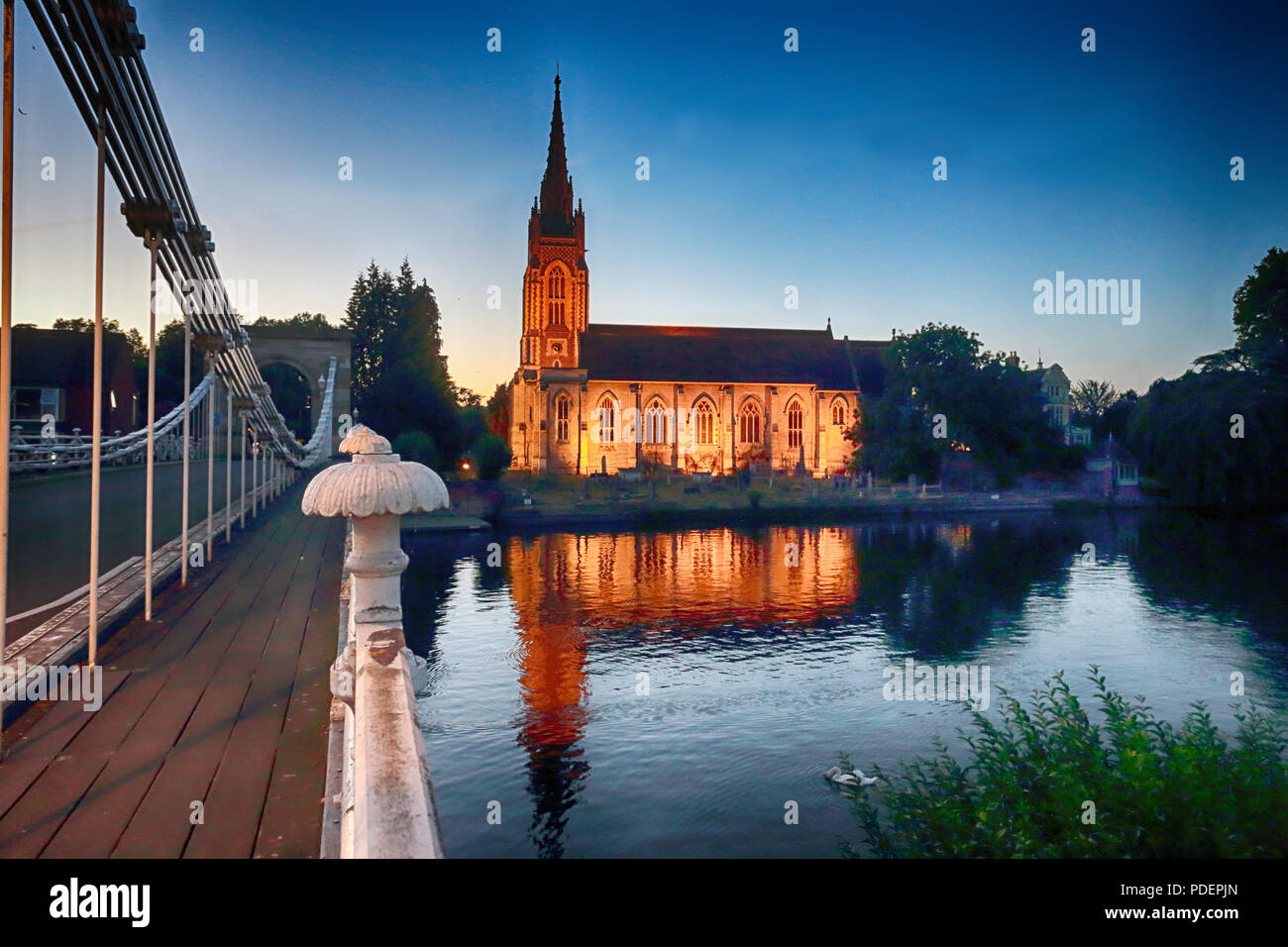 All Saints Church Marlow in the Evening Stock Photo - Alamy