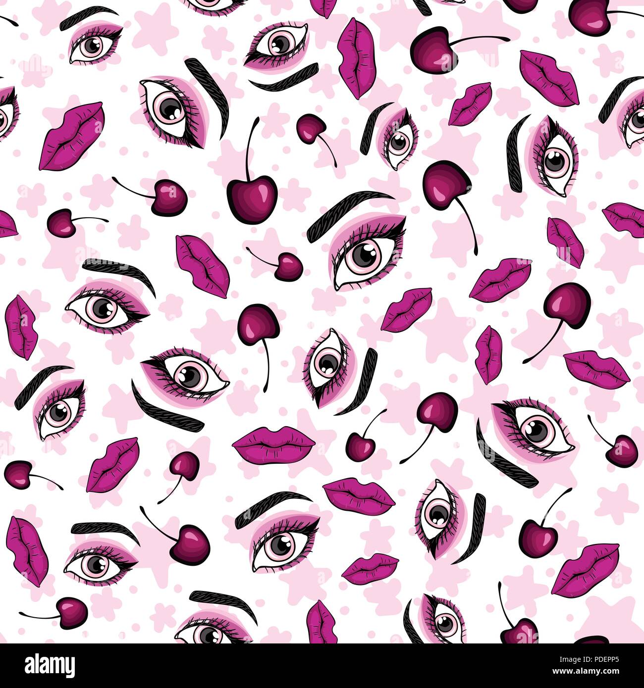 Cherry lips Stock Vector Images - Alamy