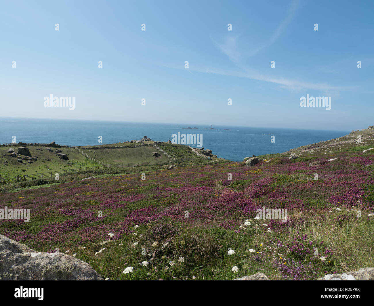 Longships lighthouse lands end lands blue sea rocks cornish cove hi-res ...