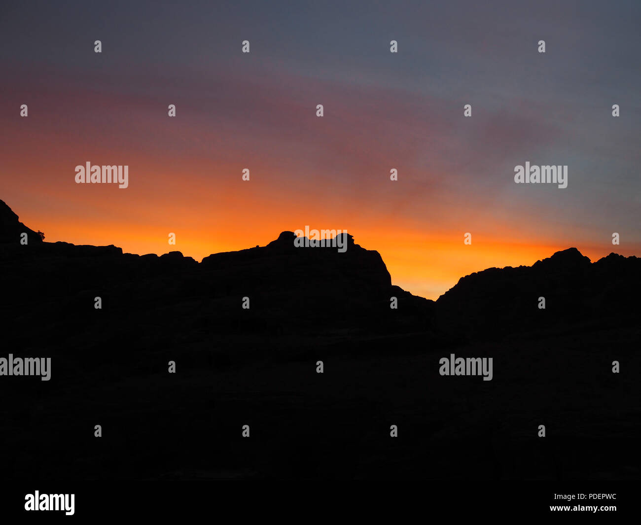 Sunset at Petra, Jordan Stock Photo - Alamy