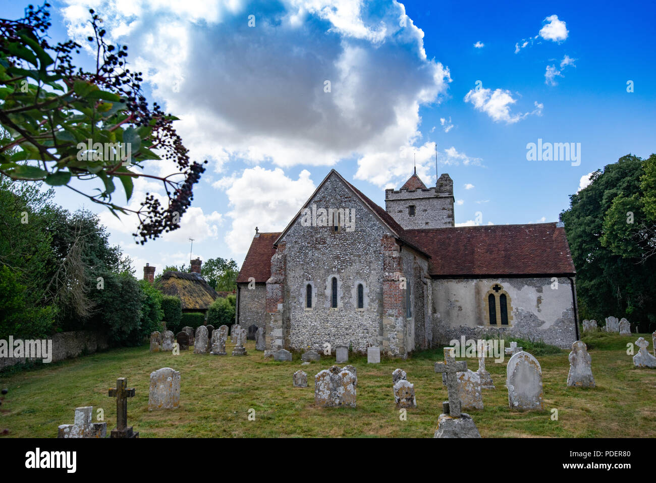 Old traditional buildings in a small English village in West Sussex ...