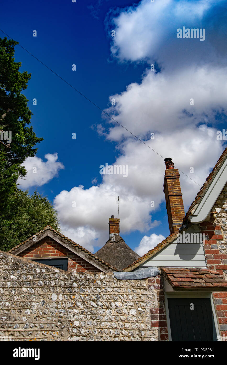 Old traditional buildings in a small English village in West Sussex ...