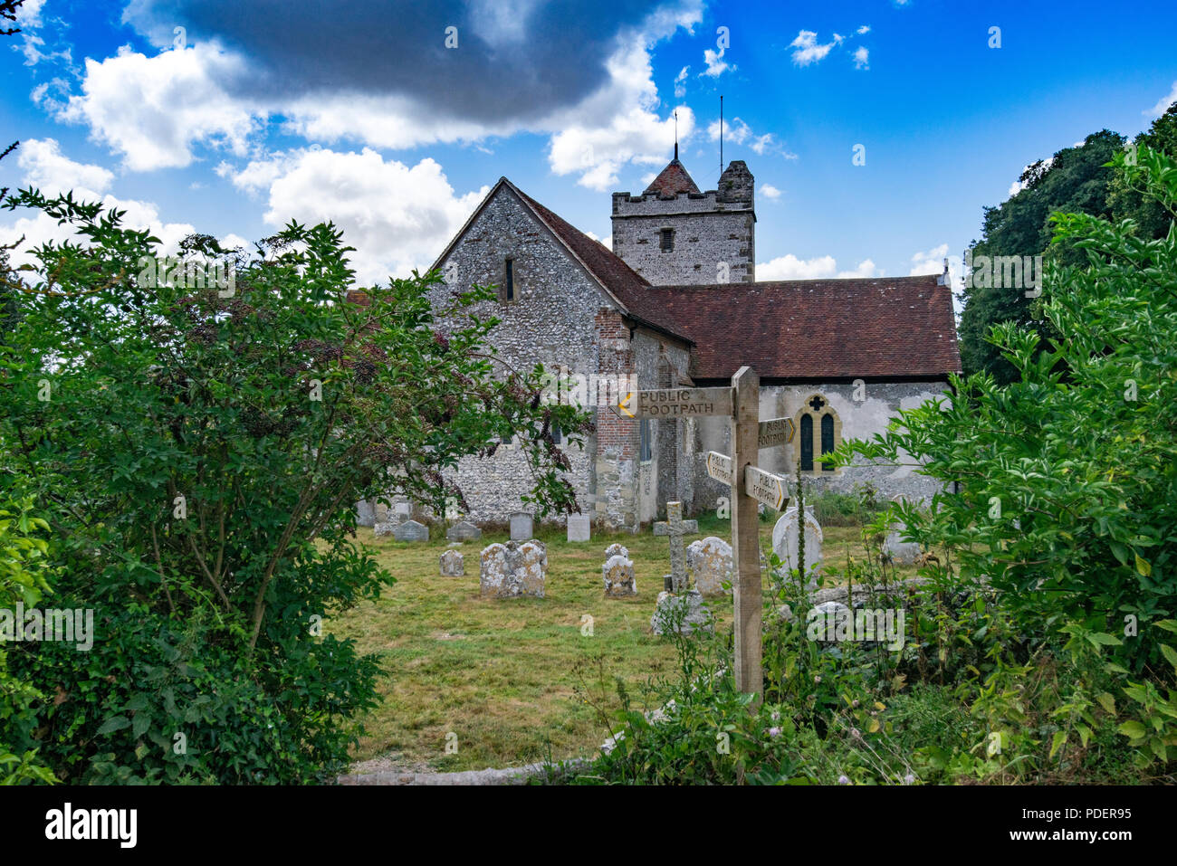 Old traditional buildings in a small English village in West Sussex ...