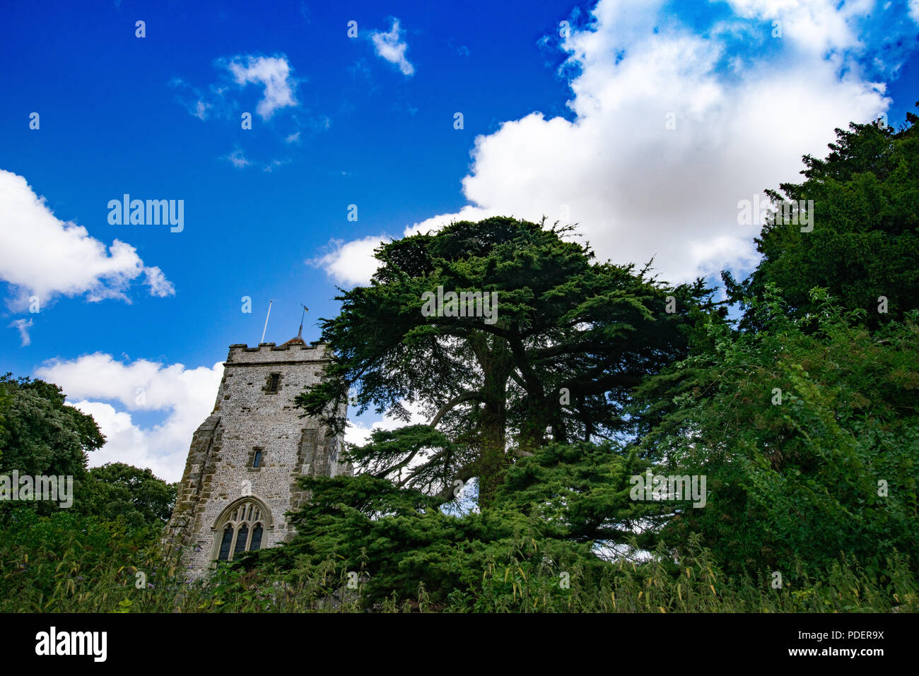 Old traditional buildings in a small English village in West Sussex ...