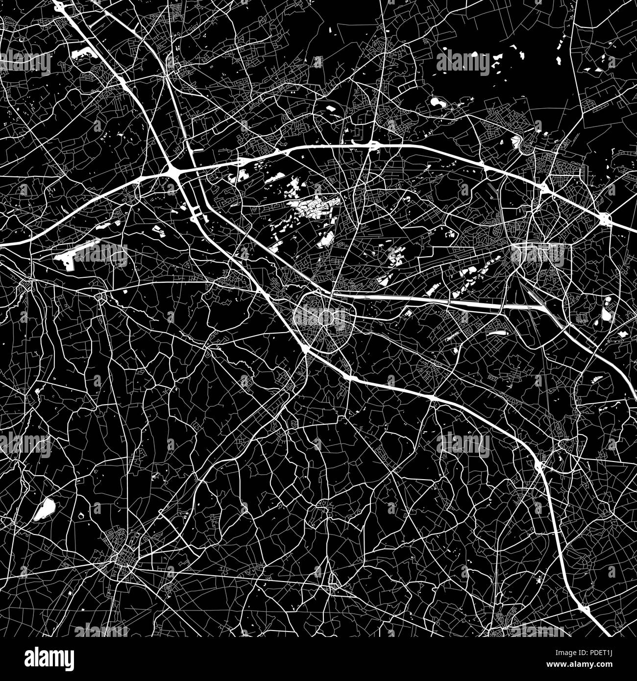 Area map of Hasselt, Belgium. Dark background version for infographic ...