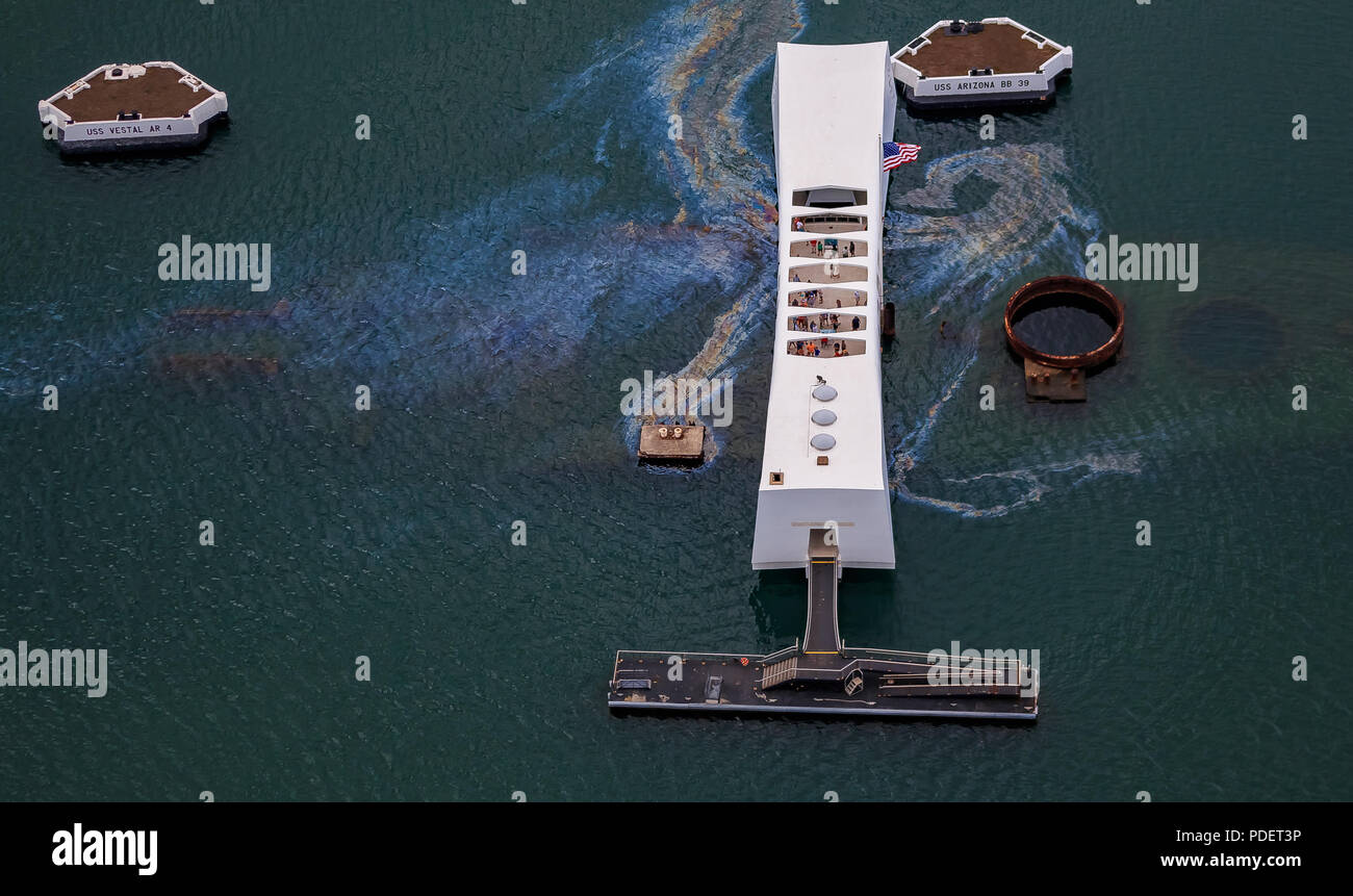 Uss arizona memorial aerial hi-res stock photography and images - Alamy
