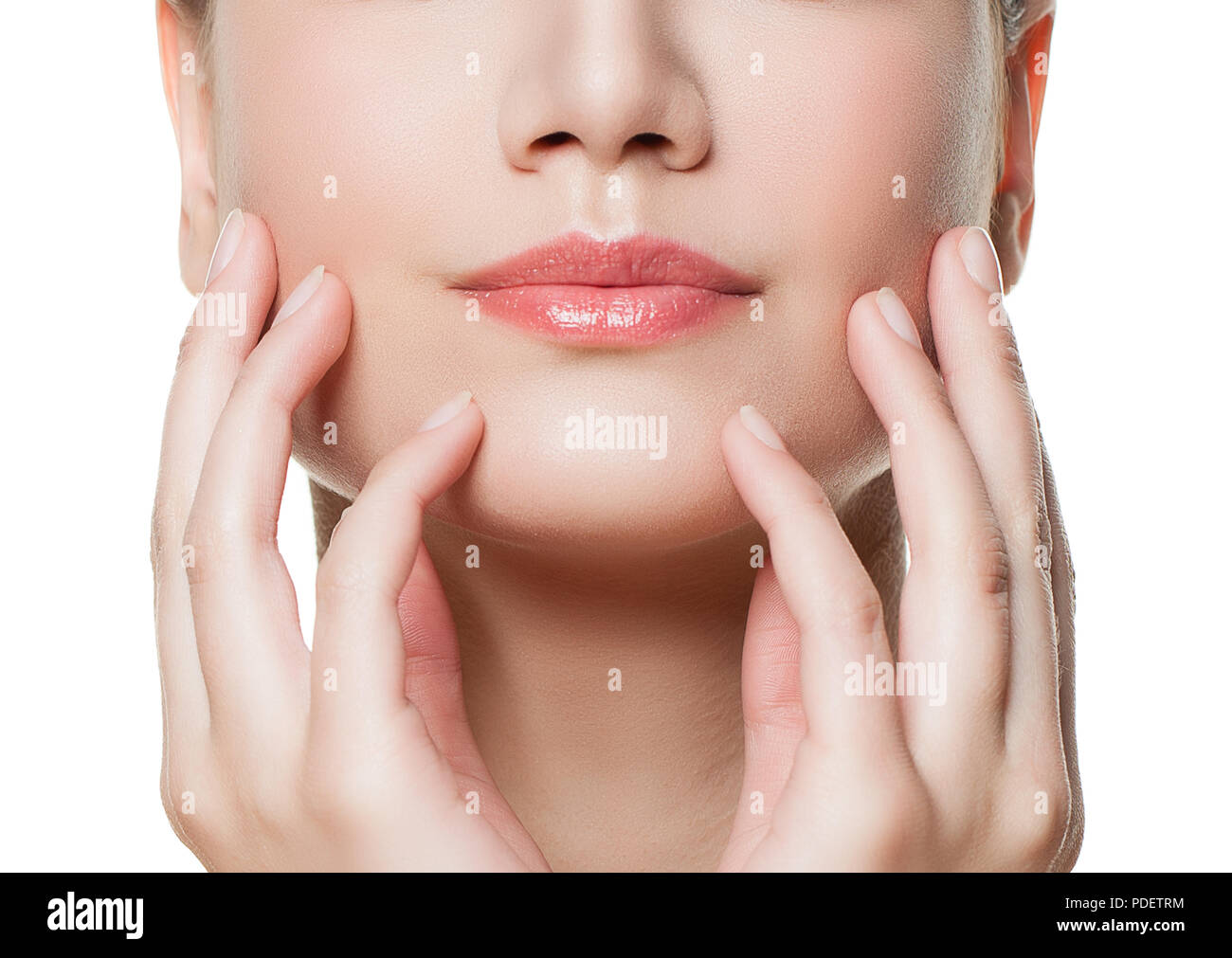 Female mouth and chin close up hi-res stock photography and images - Alamy