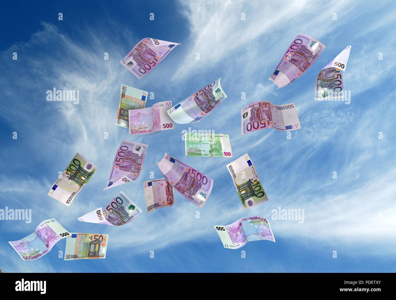 Currency flying hi-res stock photography and images - Alamy