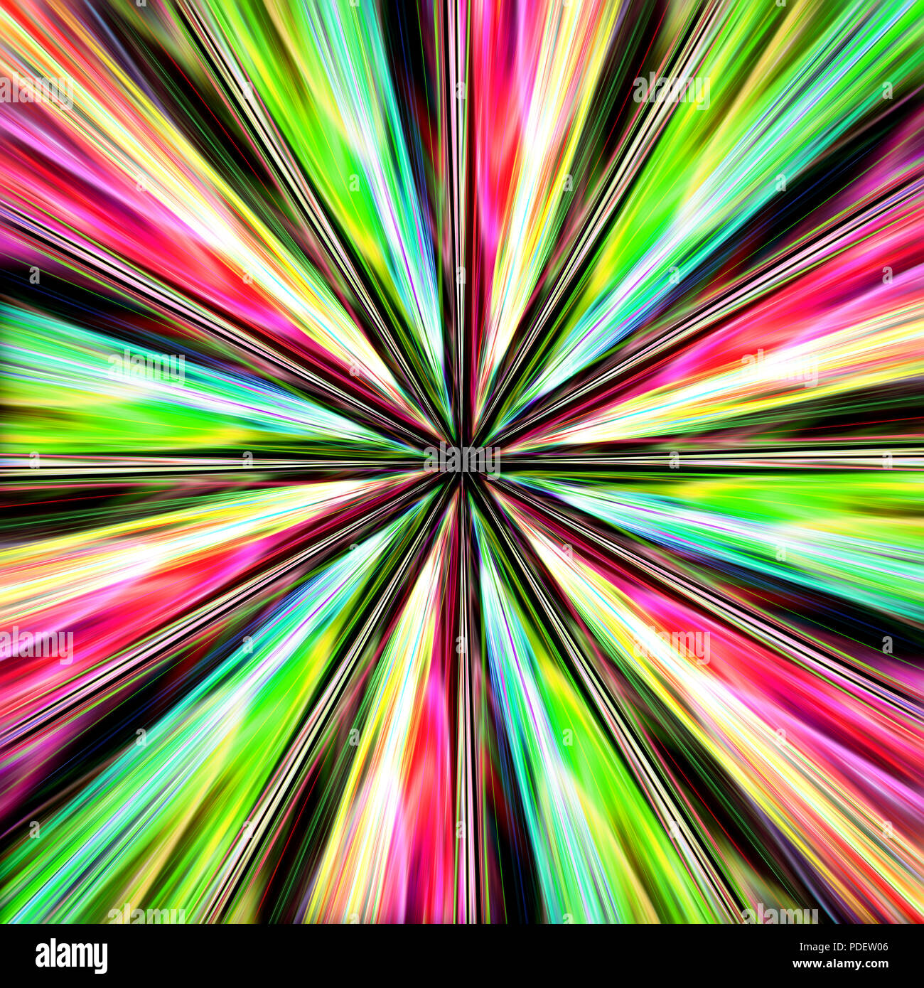 Composition of green, yellow and red waves, moving from the center ...