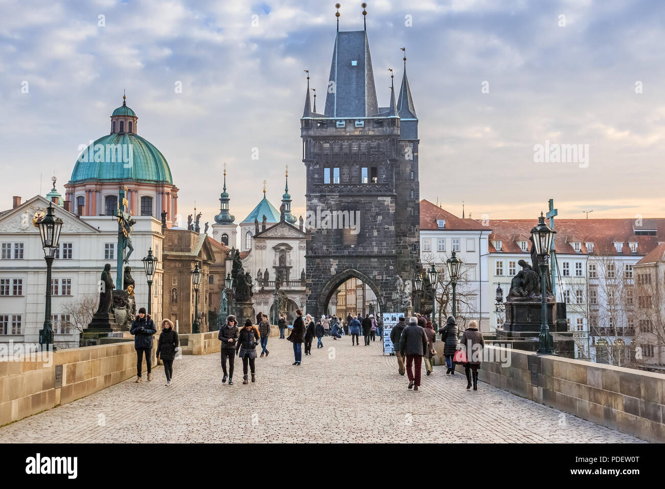 Pedestrians only Charles Bridge (a.k.a. Stone Bridge, Kamenny most ...