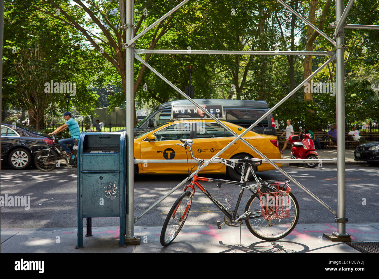 bicycle attached to a scaffolding structure Stock Photo - Alamy