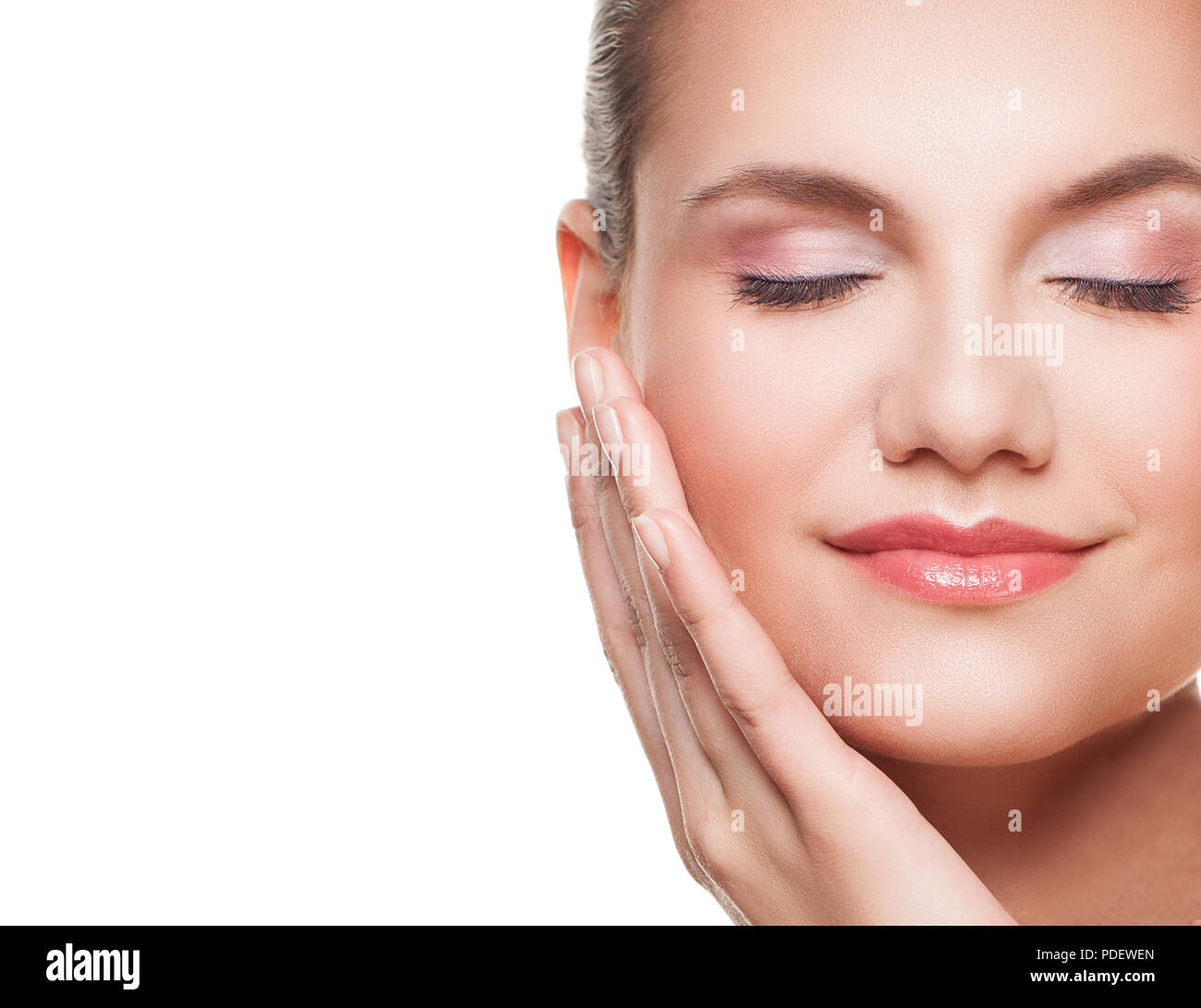 Women face spa portrait. Beautiful female face isolated on white Stock ...
