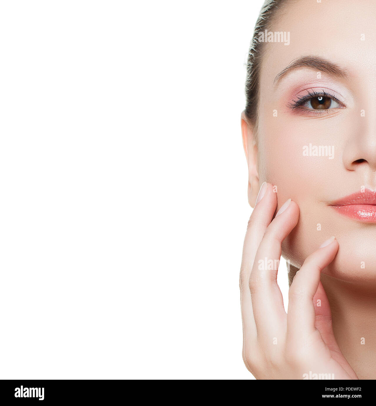 Perfect woman face spa portrait. Beautiful female face isolated on ...