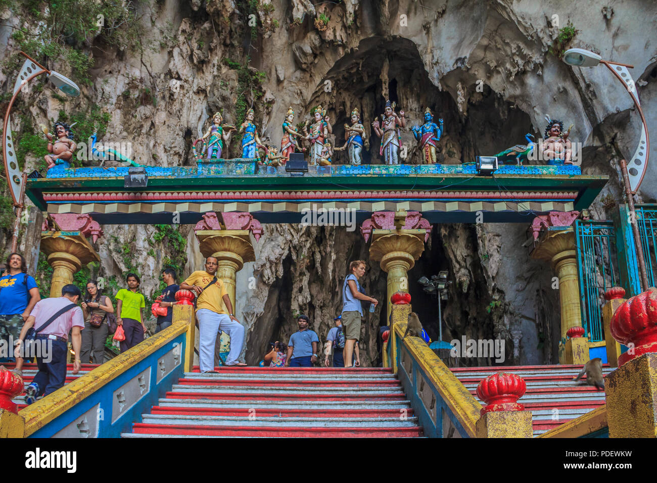 Kuala Lumpur, Malaysia - August 16, 2013: Top of the stairs leading up ...