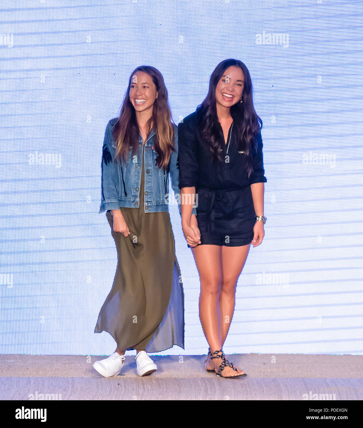 MIAMI BEACH, FL - JULY 13, 2018: Designers Kalani Miller and Oleema ...