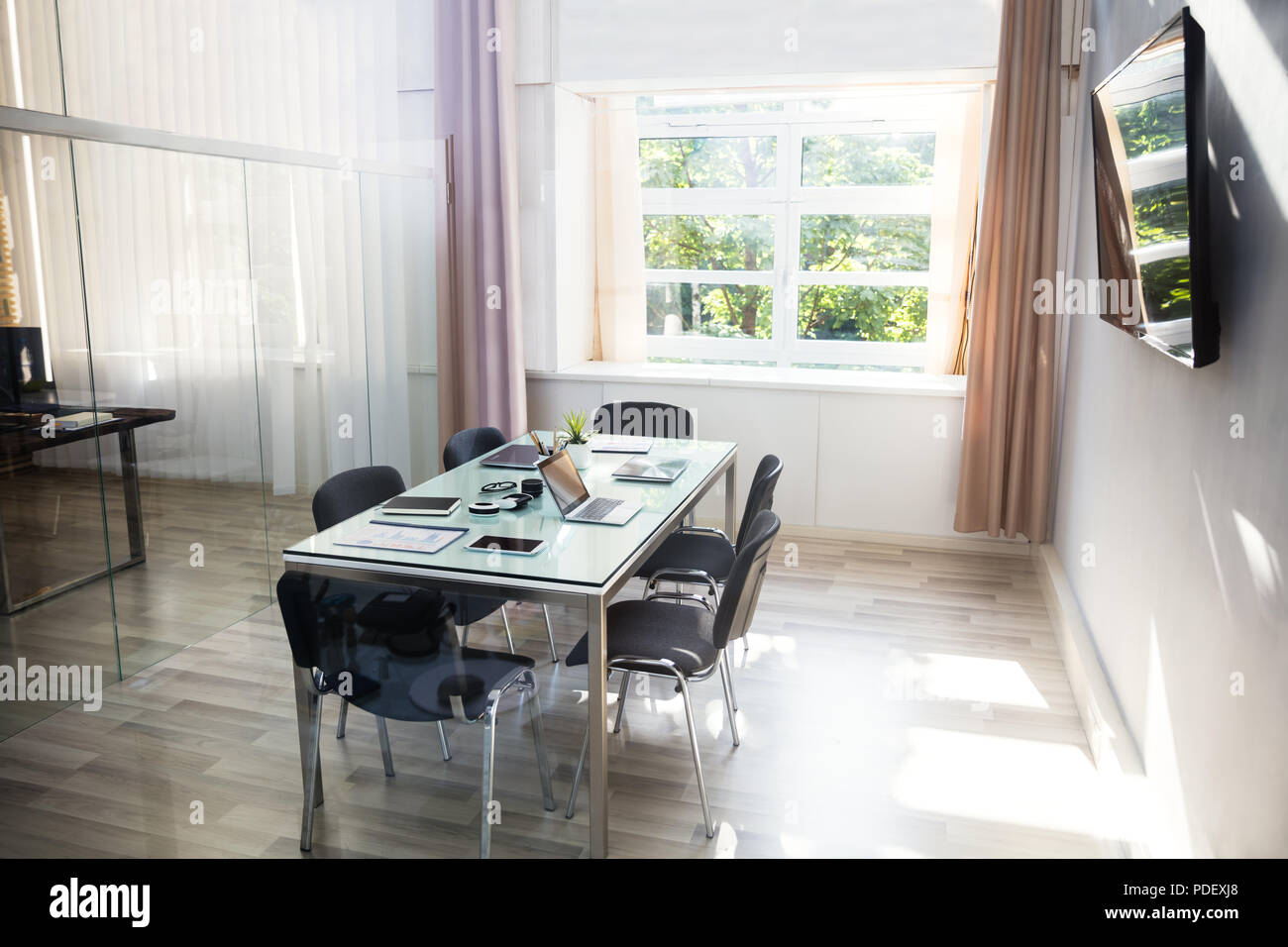 Photo Of Modern Office Interior And Board Room Stock Photo - Alamy