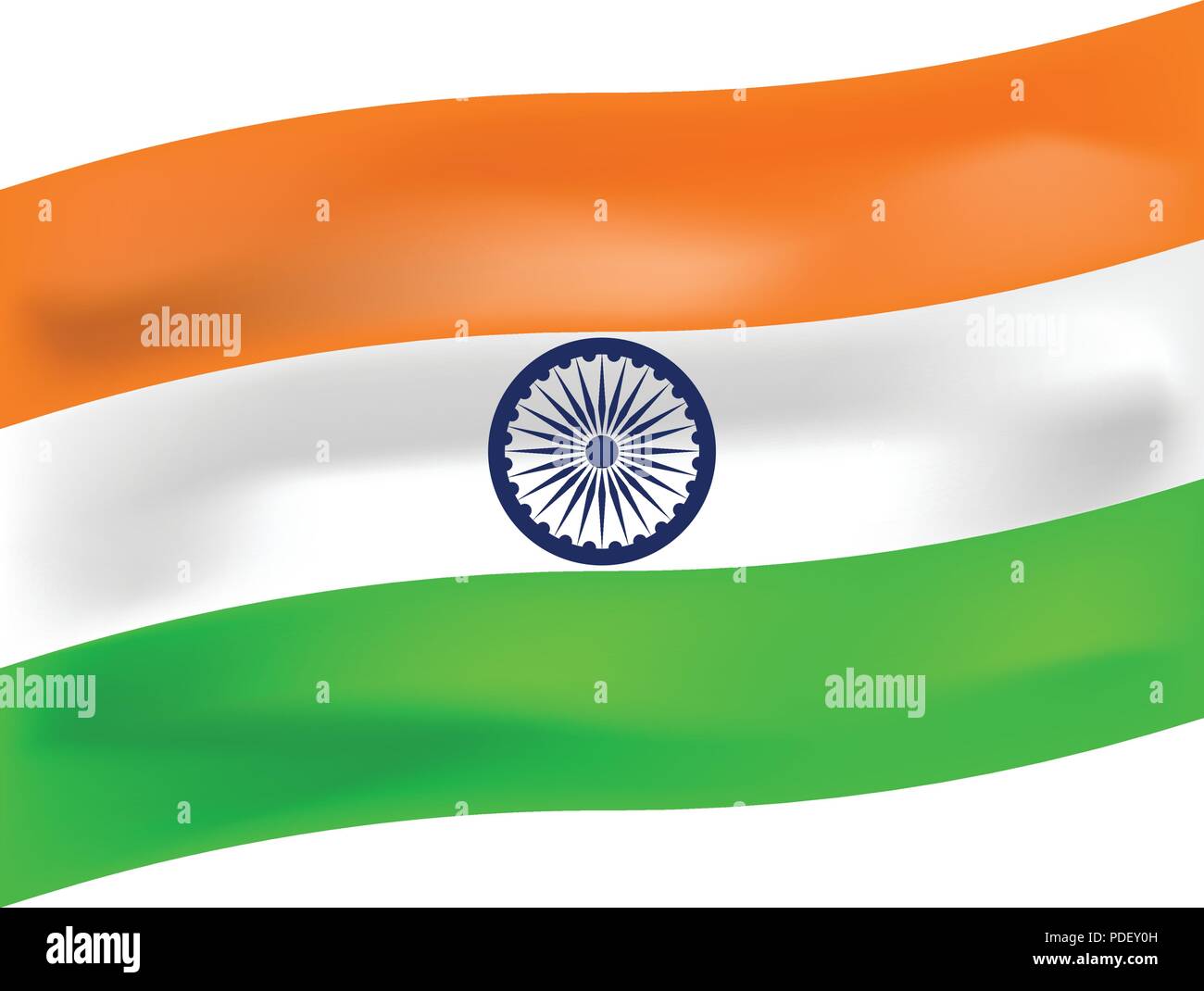 Flag of India, vector illustration isolated on white background Stock ...