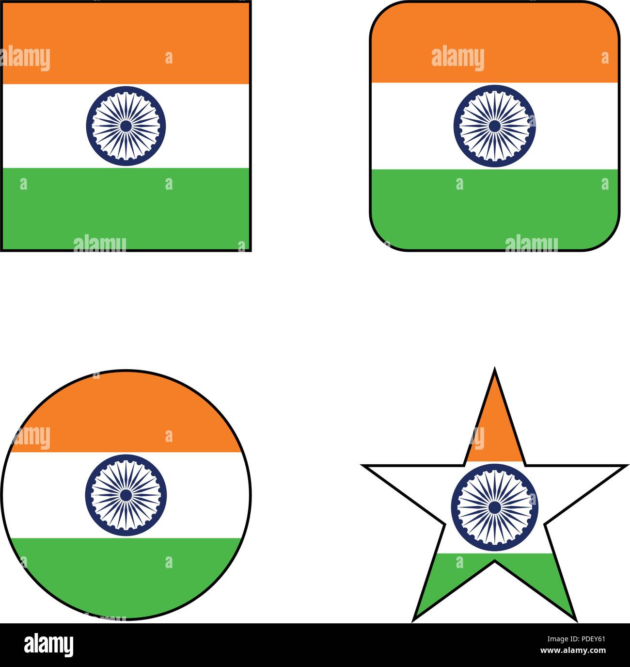 Flag of India, vector illustration isolated on white background Stock ...