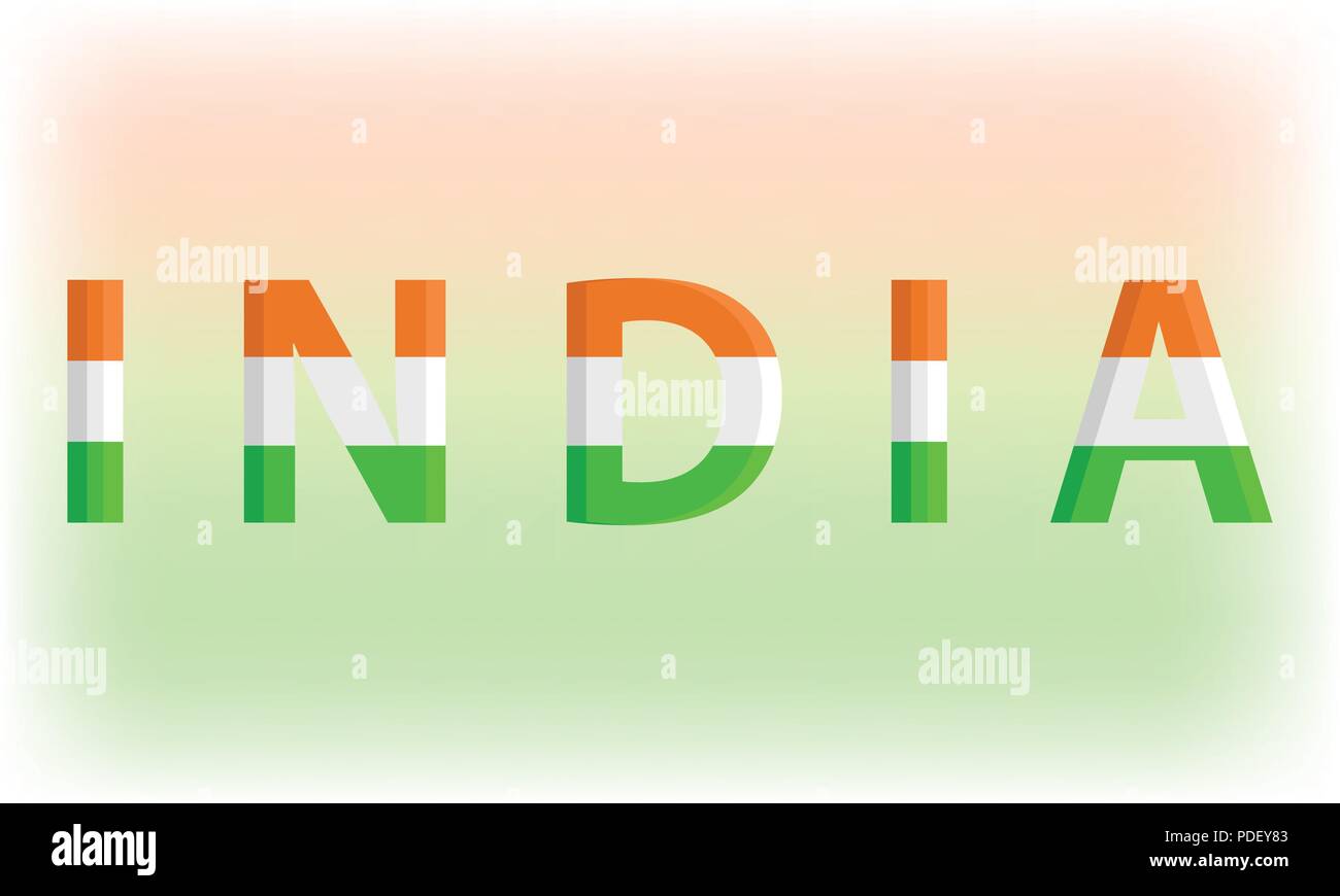 India Lettering, Vector typographic design, symbols of India Stock ...