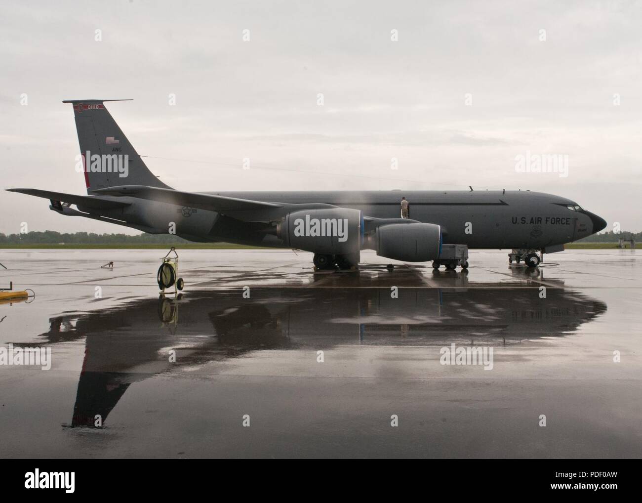 A KC-135 Stratotanker from the 121st Air Refueling Wing, Ohio sits on ...