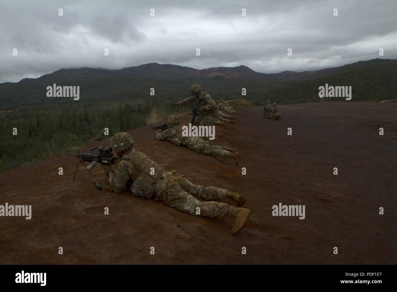 PLUM, New Caledonia - A squad leader with 1st Platoon, E Company, 100th ...