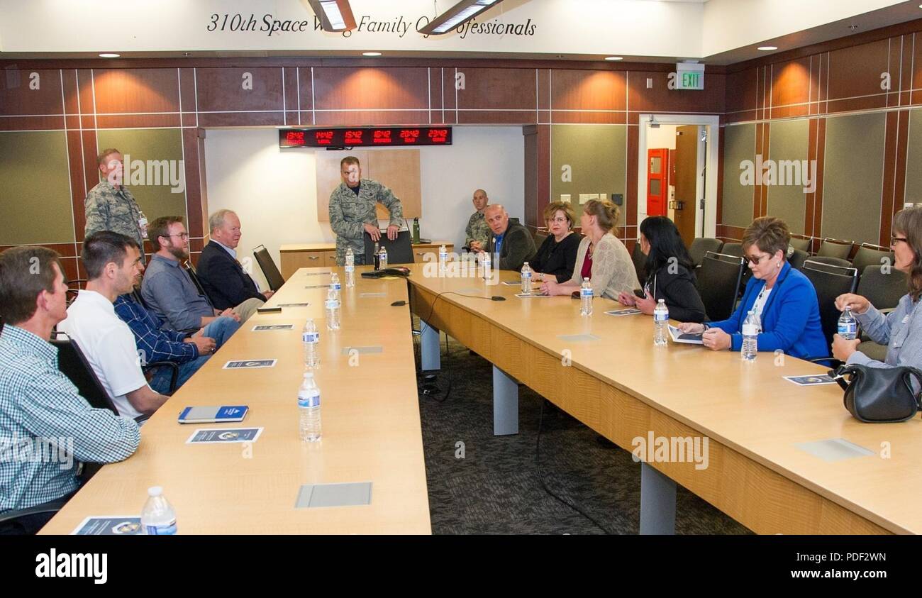 Col. Darren Buck, 310th Space Wing vice commander, gives a mission ...