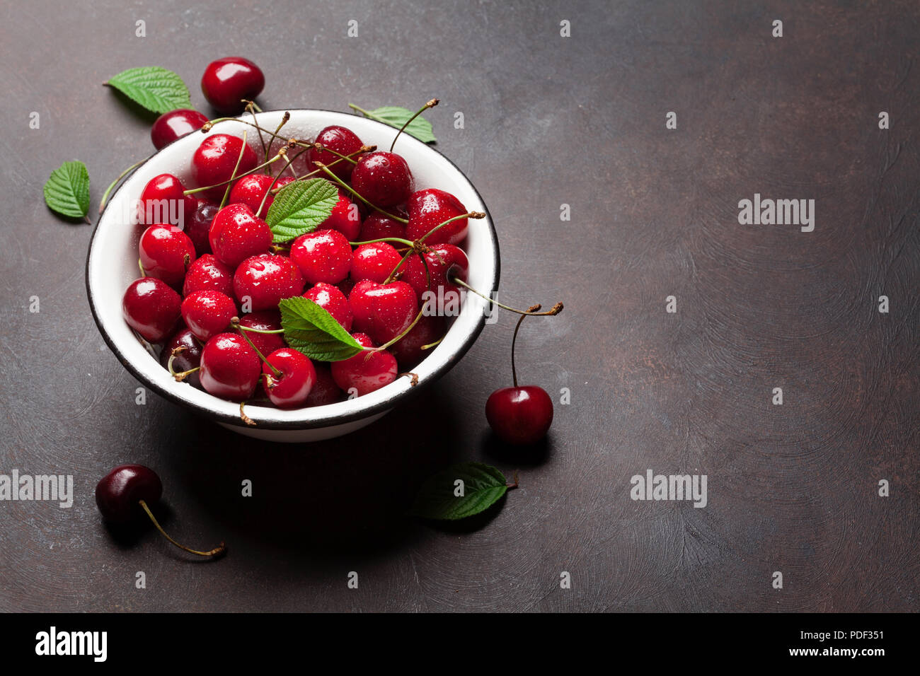 Fresh summer berries. Cherry. With space for your text Stock Photo - Alamy