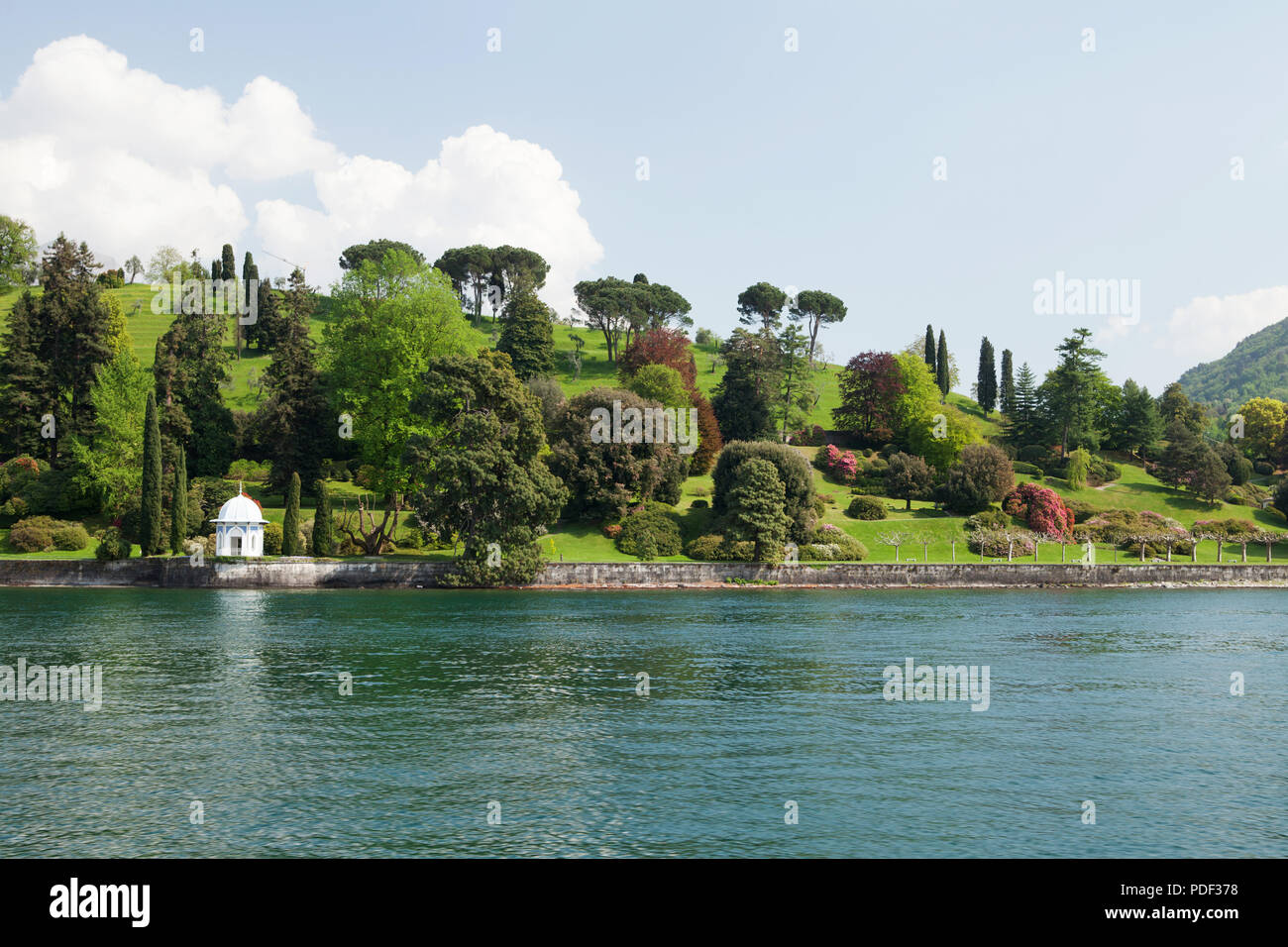 Lake Como garden landscape, Lombardy region, Italy, Europe. View from ...