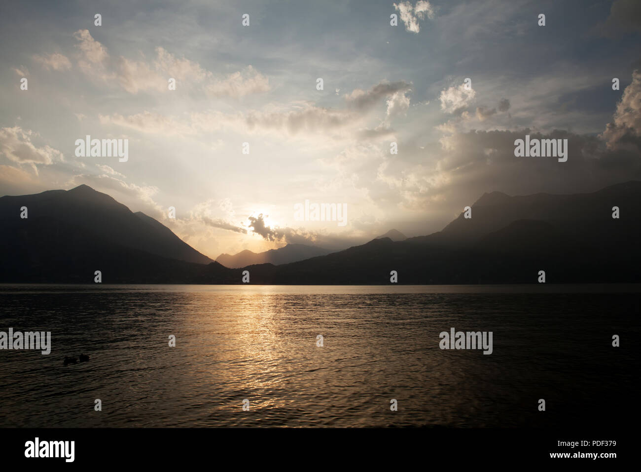 Lake Como sunset landscape, Lombardy region, Italy, Europe Stock Photo ...