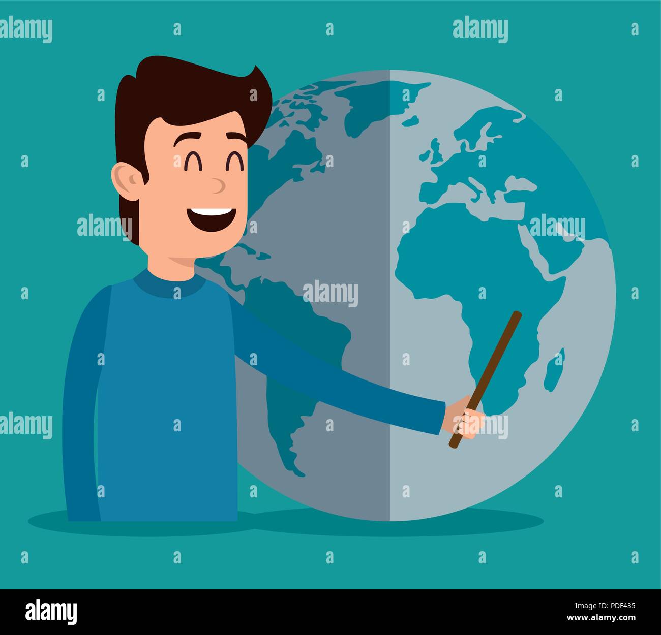 teacher man with education icons Stock Vector Image & Art - Alamy