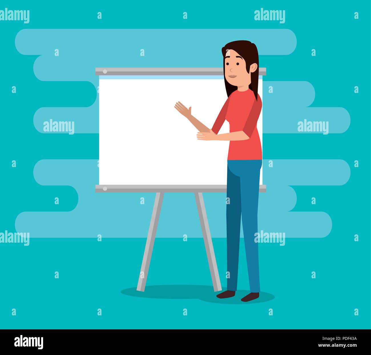 teacher woman with training board Stock Vector Image & Art - Alamy