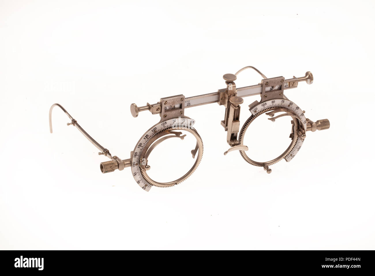 Old optometric device to choose the correct lense on isolated ...