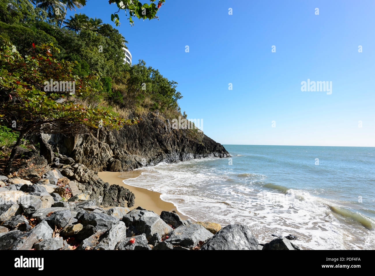 Scenic view of the beach at Yorkeys Knob, Cairns Northern Beaches, Far ...