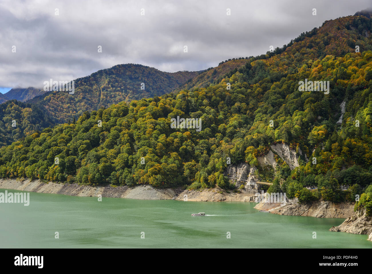 Mountain scenery at autumn in Tateyama Kurobe Alpine Route, Japan Stock ...