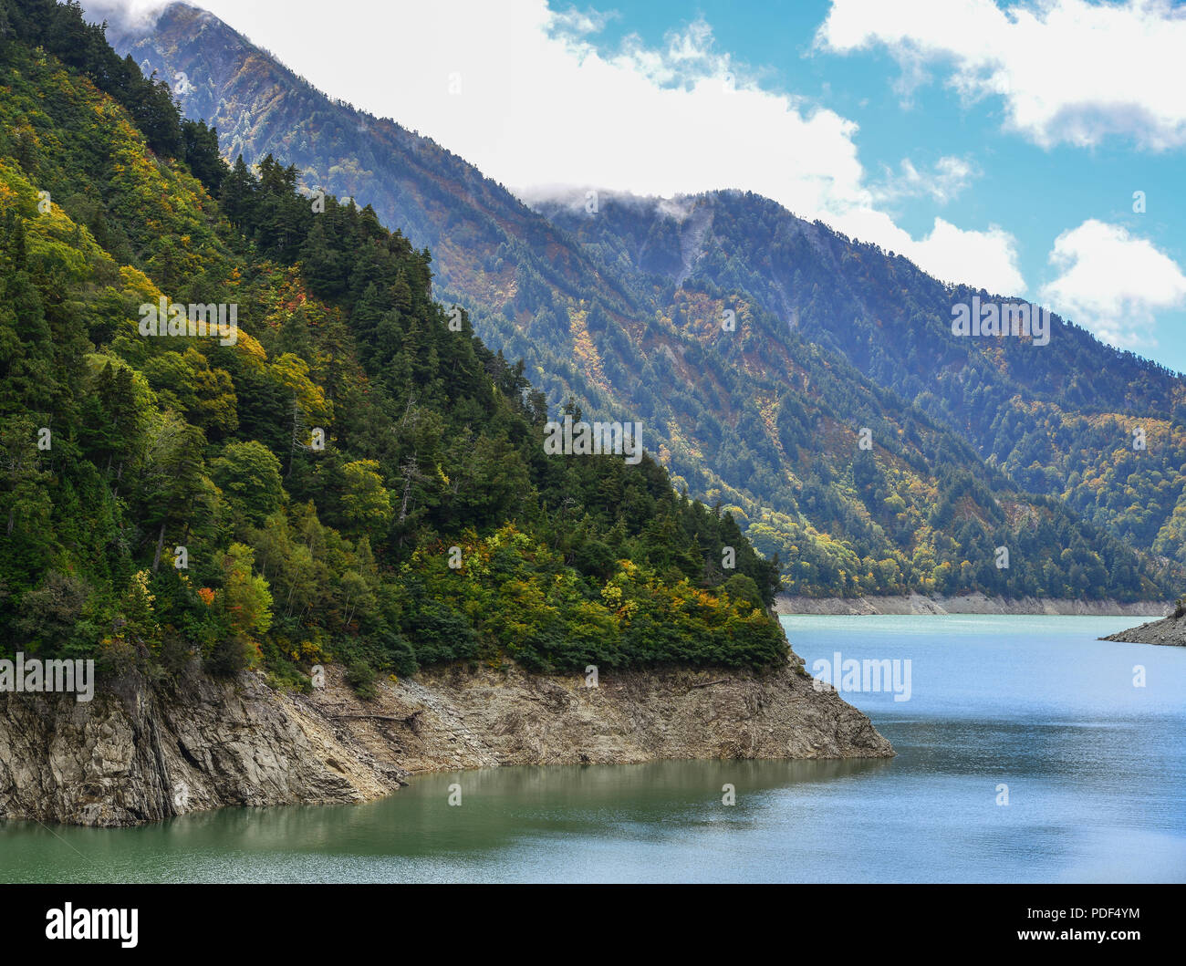 Mountain scenery at autumn in Tateyama Kurobe Alpine Route, Japan Stock ...
