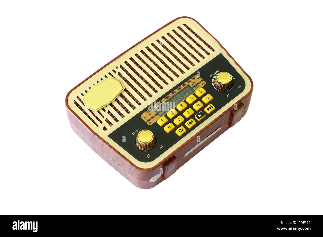 Retro radio mp3 player on white background, Cassette player Stock Photo ...